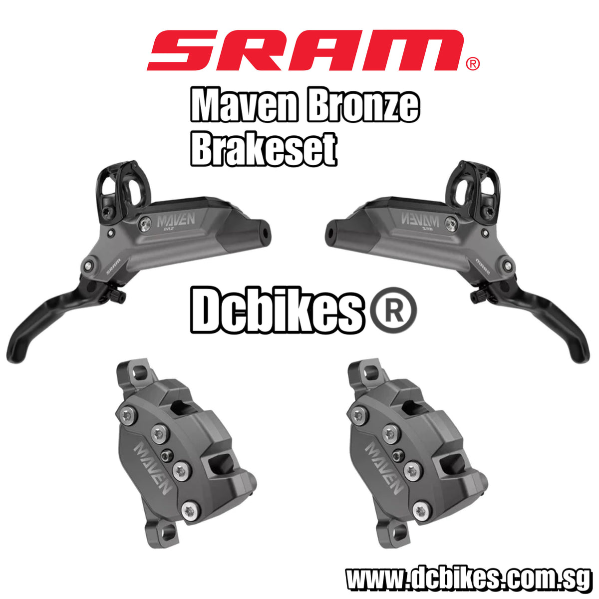 Sram Maven Bronze | Ultimate Hydraulic 4 Pistons Bicycle Brakeset (Lef ...