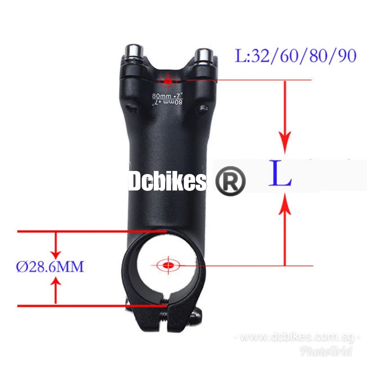 Black 80mm MTB Road Stem 7 Degree 31.8mm – Dcbikes