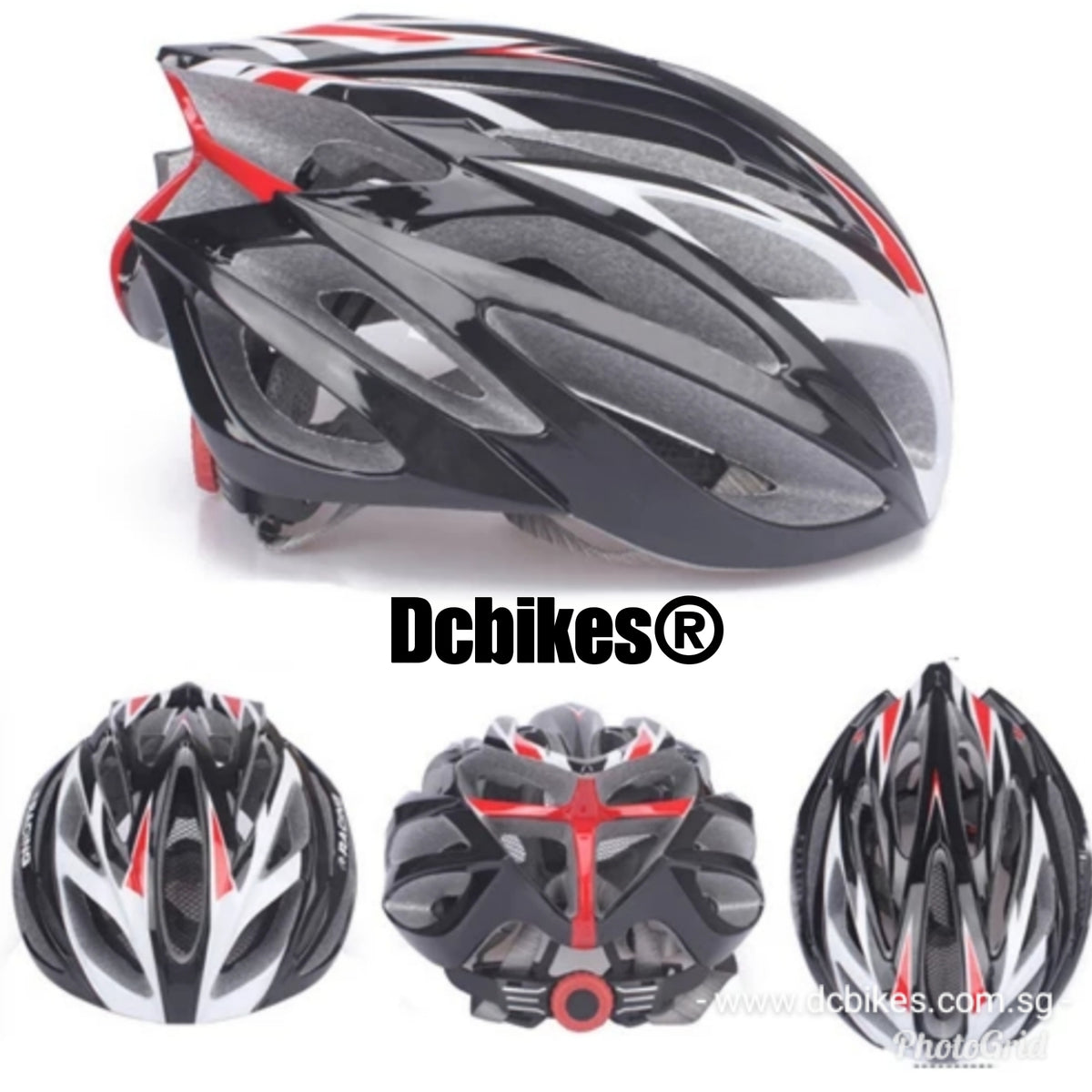 Ultralight Integrally-molded Black/Red MTB Road Helmet – Dcbikes