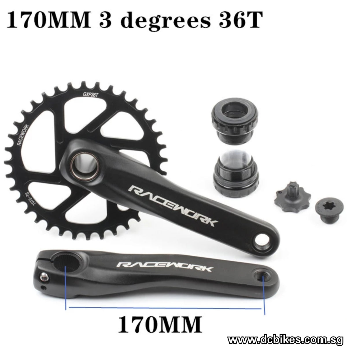 Racework Boost 148 Hollowtech Crank-32T/34T/36T/38T Chain Ring 3mm + B ...