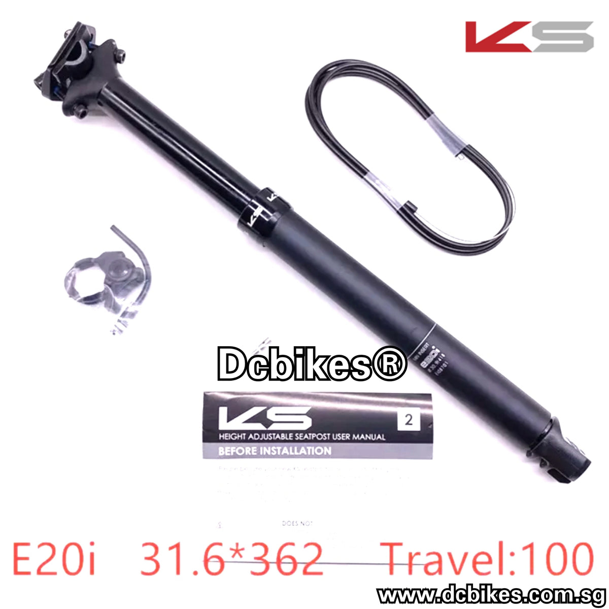 KS | Kind Shock 30.9mm/31.6mm Internal Routing 100mm Dropper Seat Post ...