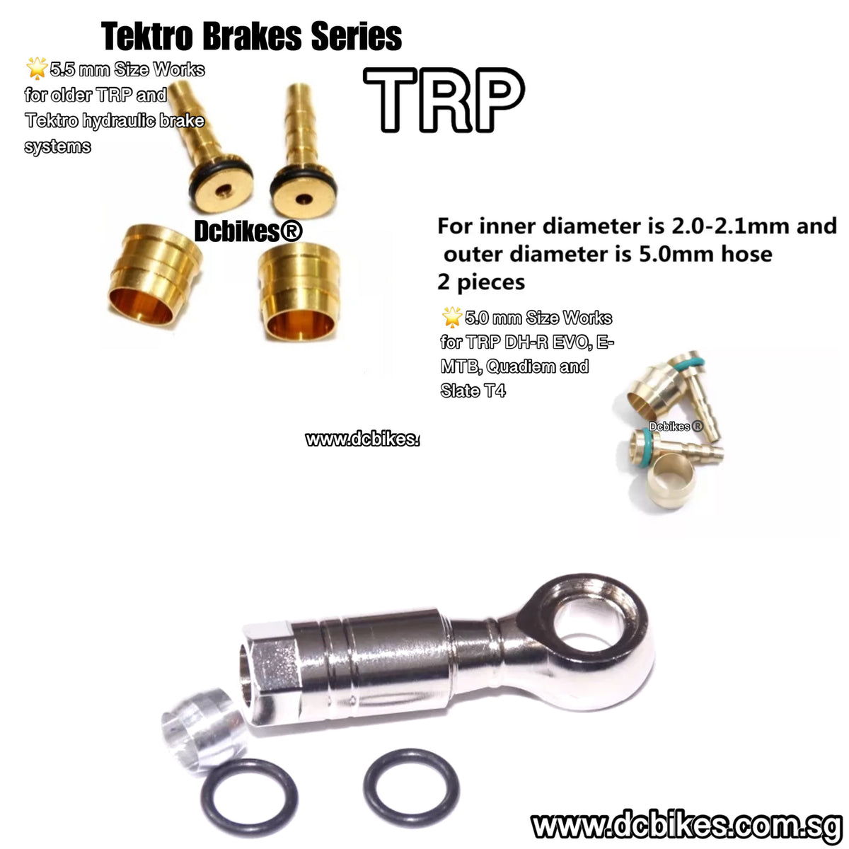 Banjo + 2 Olives & 2 Inserts For Tektro TRP Brake Series – Dcbikes