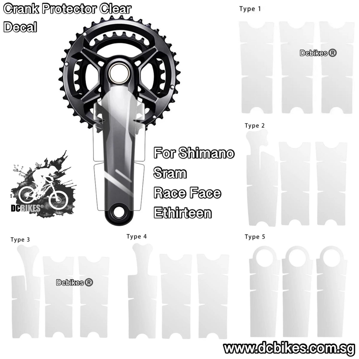 TPU Thin & Clear Crank Arms Decal Gloss Sticker Protection Kit – Dcbikes