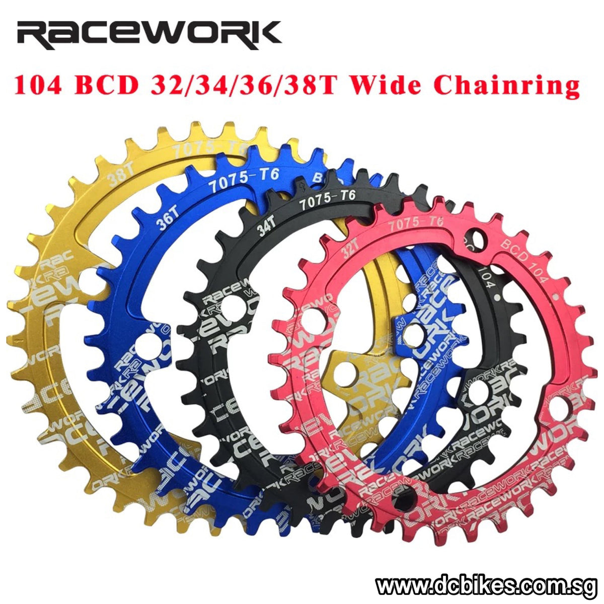 Racework 104bcd ROUND Narrow Wide Single Speed Chain Ring – Dcbikes