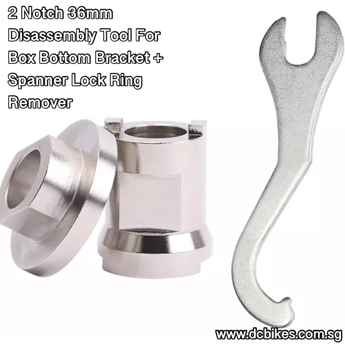 2 Notch 36mm Disassembly Tool For Box Bottom Bracket BB + Spanner Lock ...