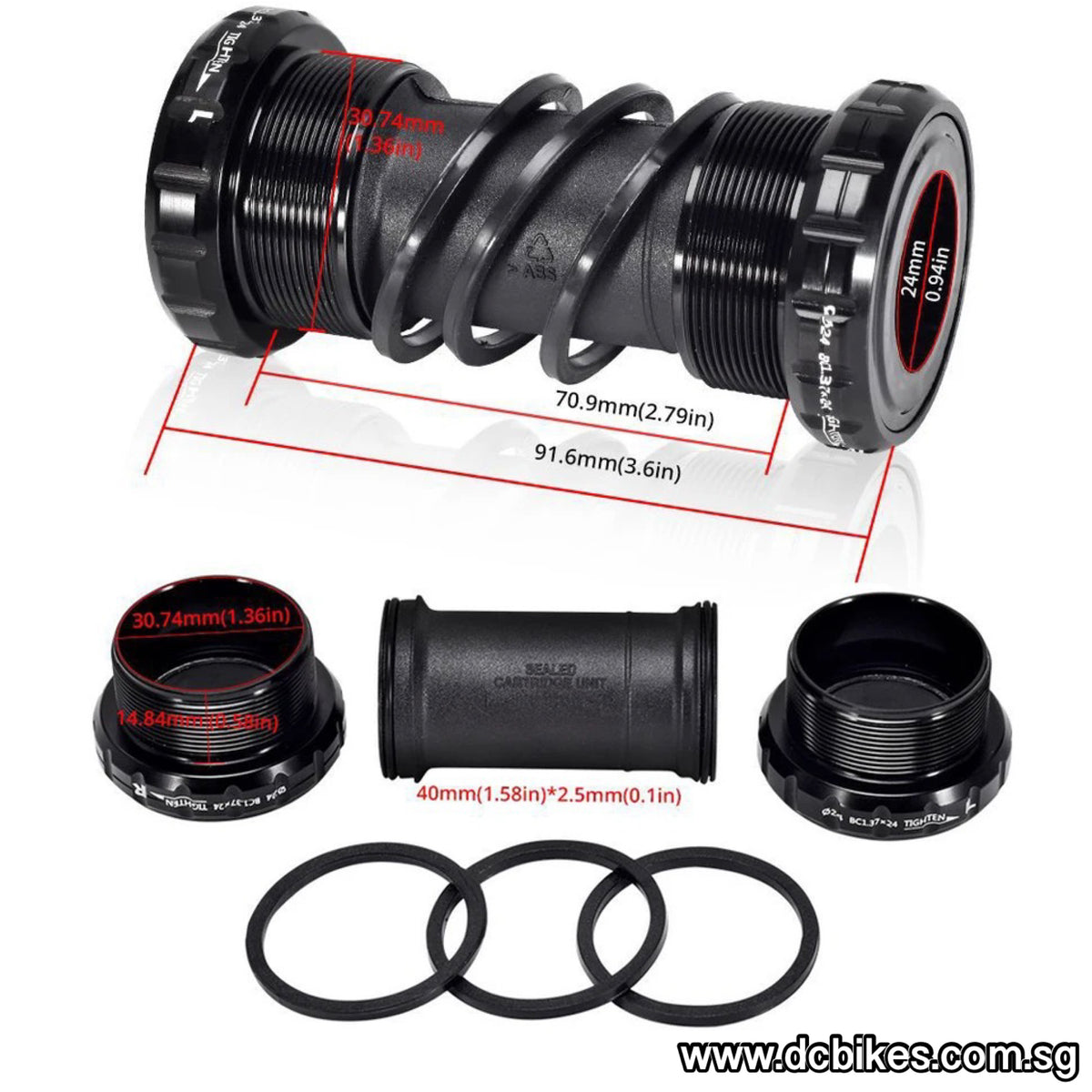 Racework Gravel Road Bike Direct Mount Single Speed Crank + 68mm BSA B ...